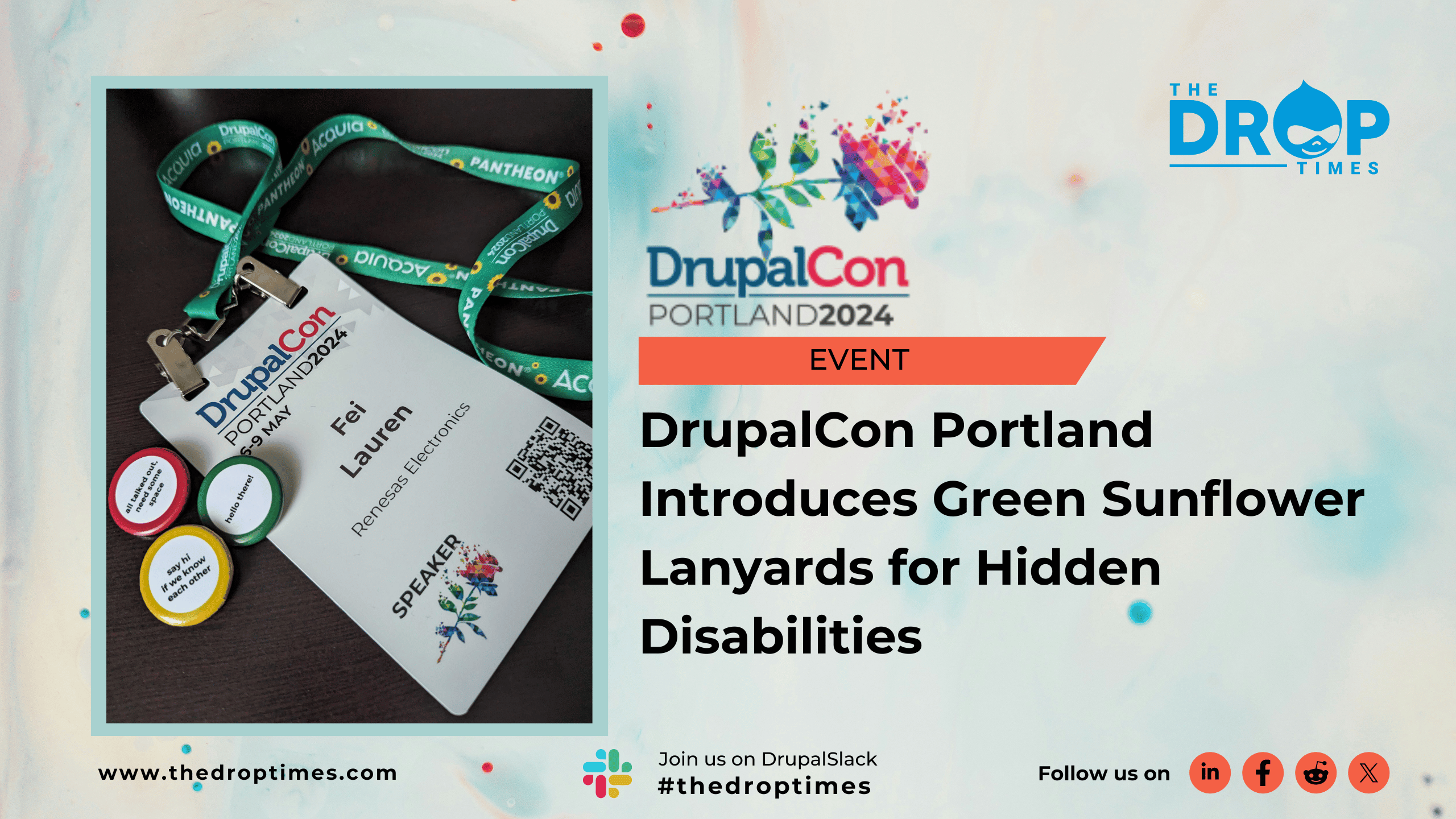 DrupalCon Portland Introduces Green Sunflower Lanyards for Hidden ...