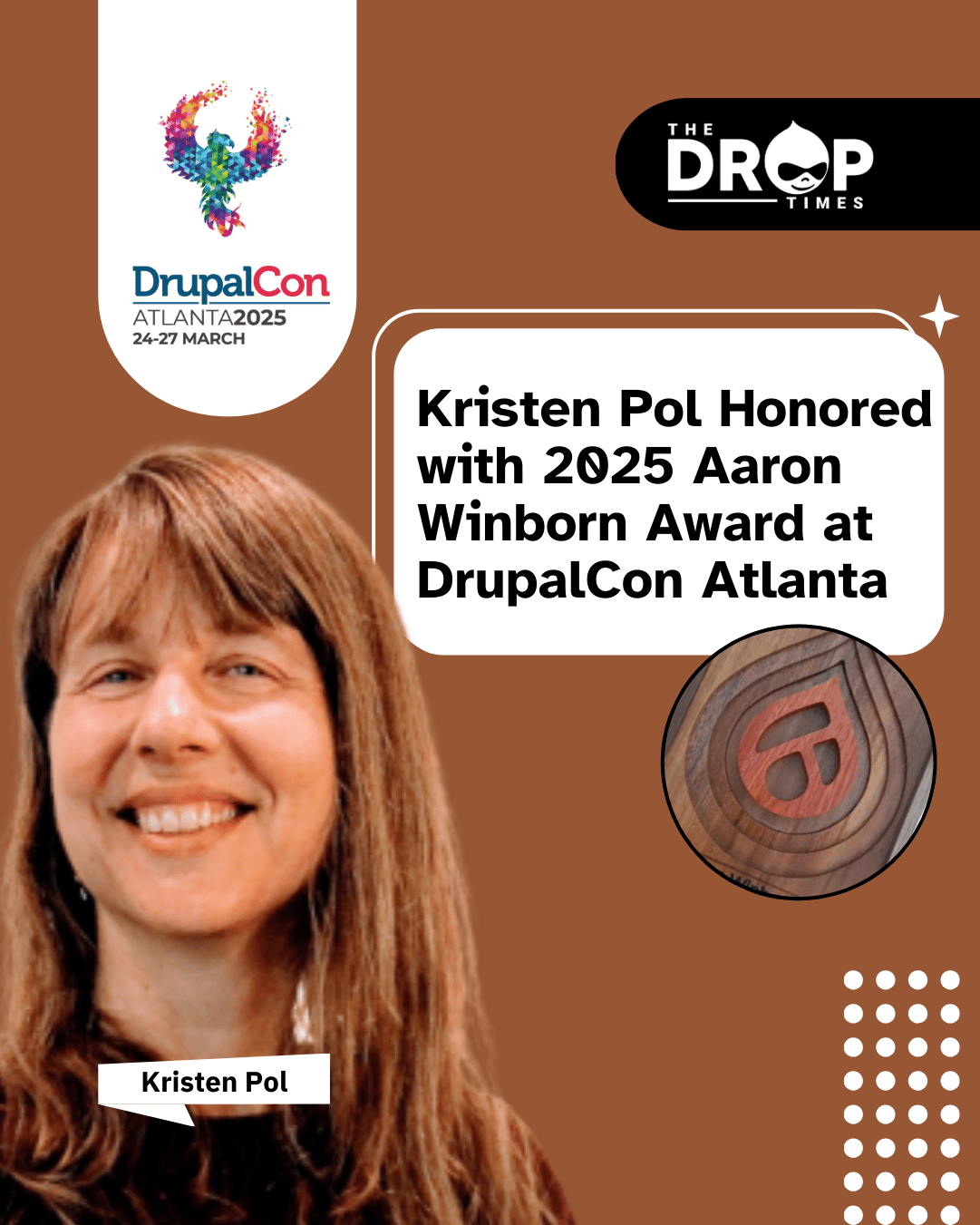 Kristen Pol Honored with 2025 Aaron Winborn Award at DrupalCon Atlanta