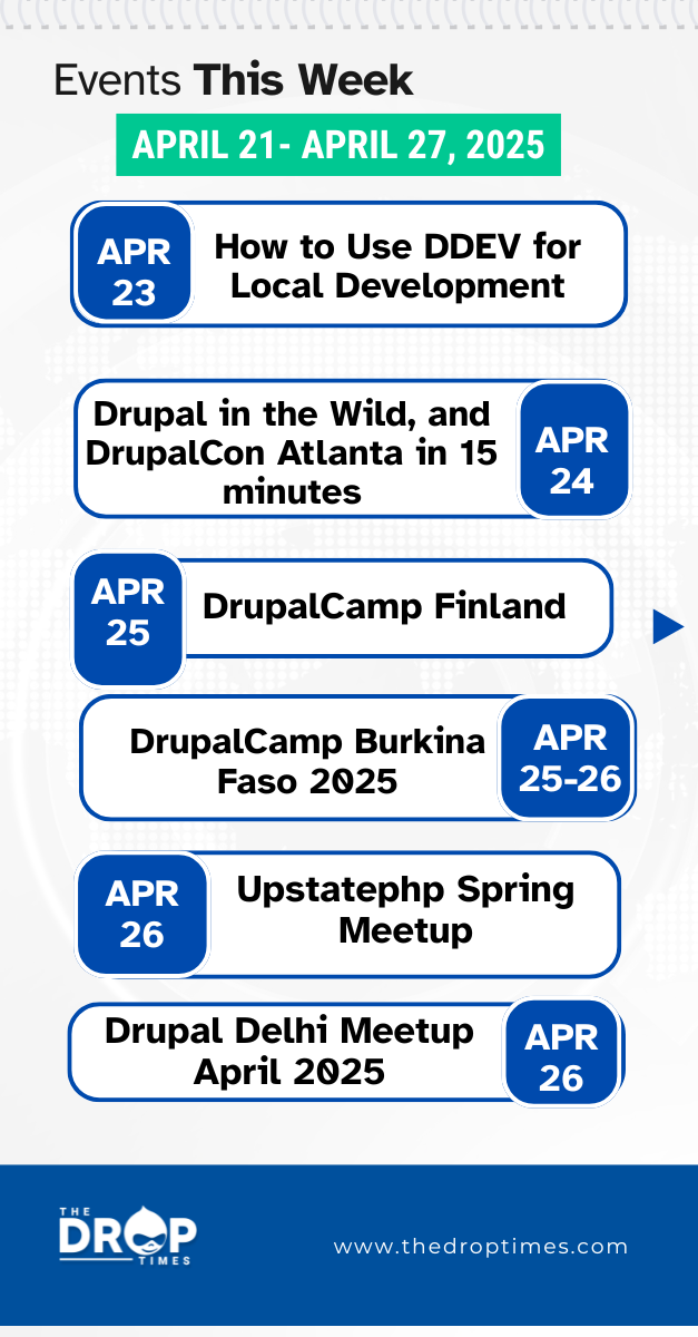Upcoming Drupal Events This Week (April 21–27, 2025)