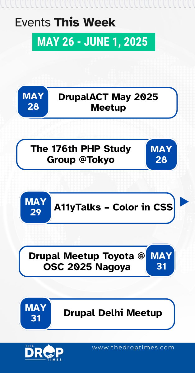 Drupal Events This Week (May 26–June 1, 2025): Meetups, Talks & Community Sprints