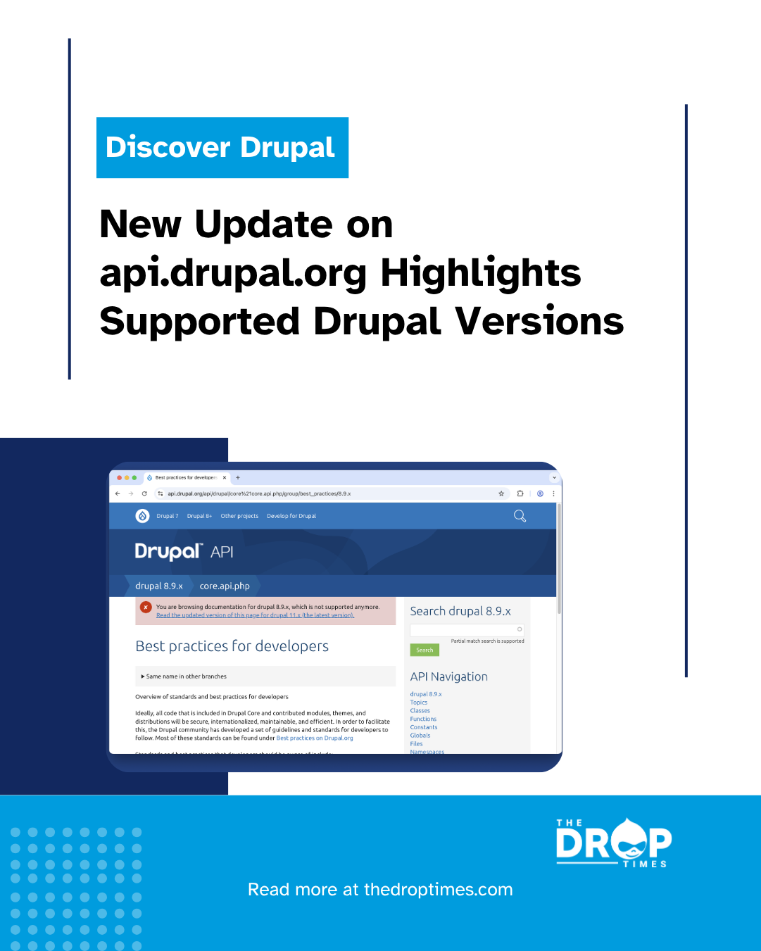 New Update on api.drupal.org Highlights Supported Drupal Versions