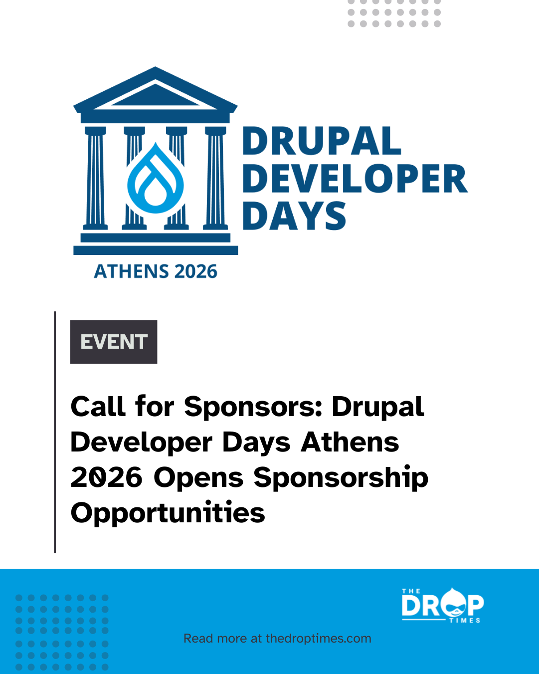 Call for Sponsors: Drupal Developer Days Athens 2026 Opens Sponsorship Opportunities