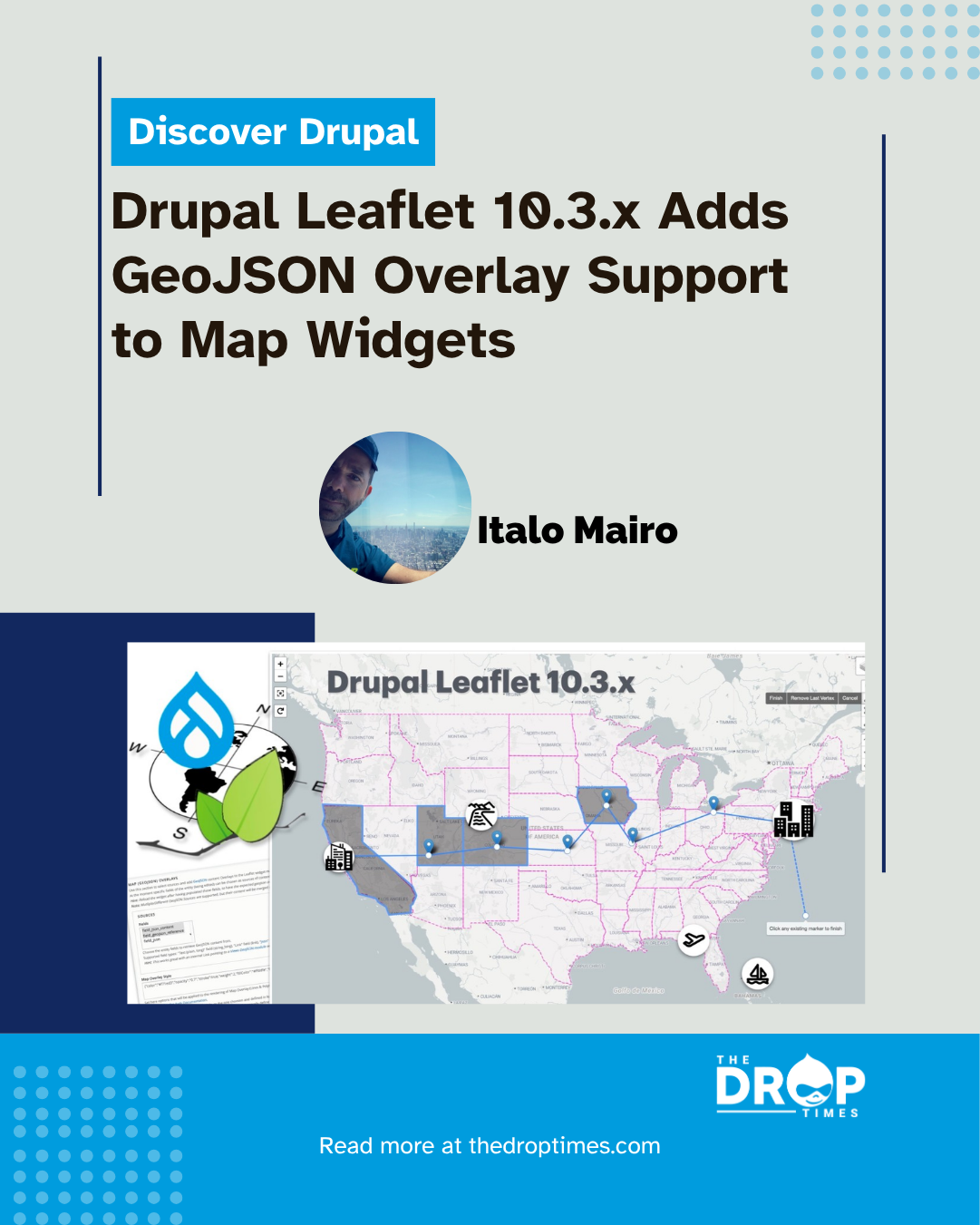 Drupal Leaflet 10.3.x Adds GeoJSON Overlay Support to Map Widgets