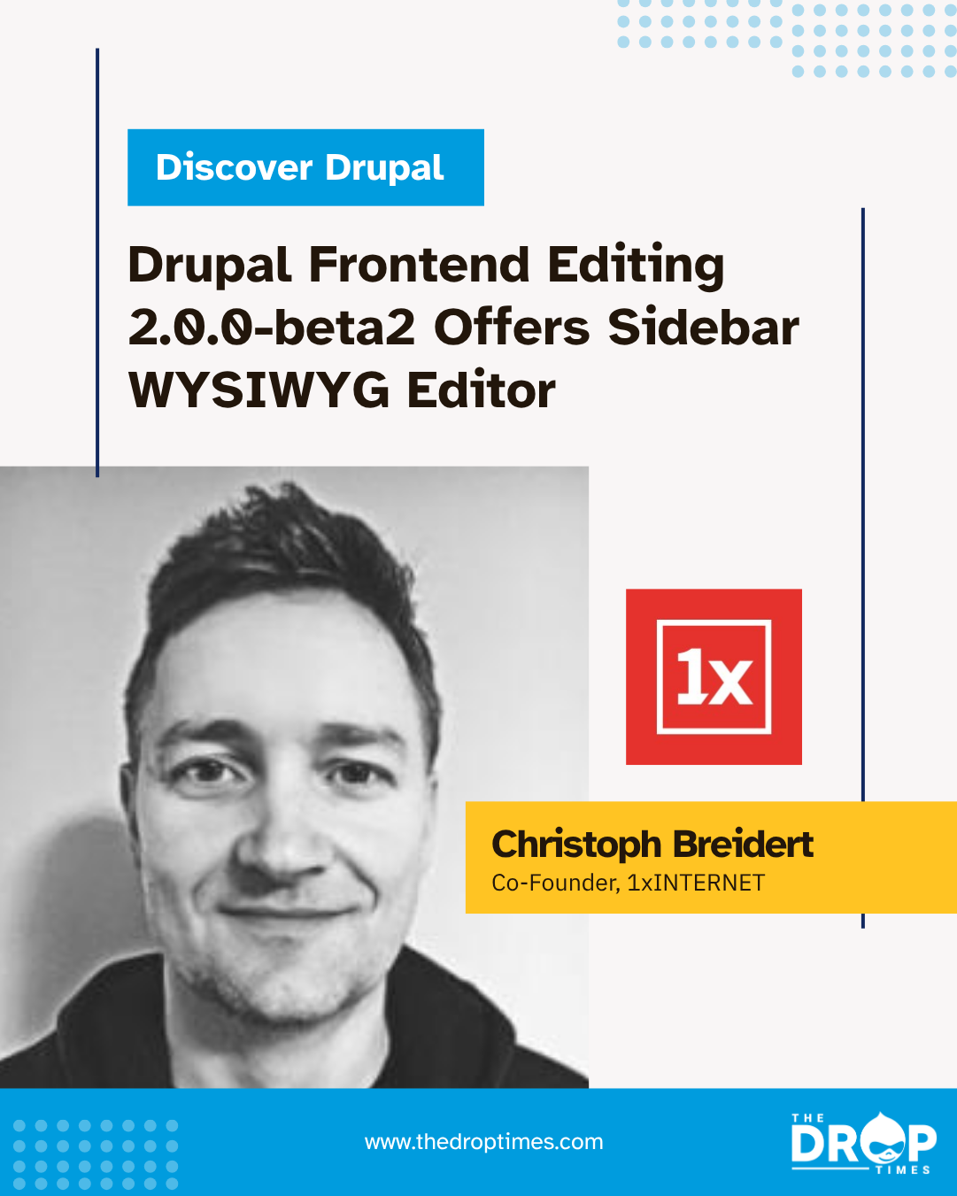 Drupal Frontend Editing 2.0.0-beta2 Offers Sidebar WYSIWYG Editor