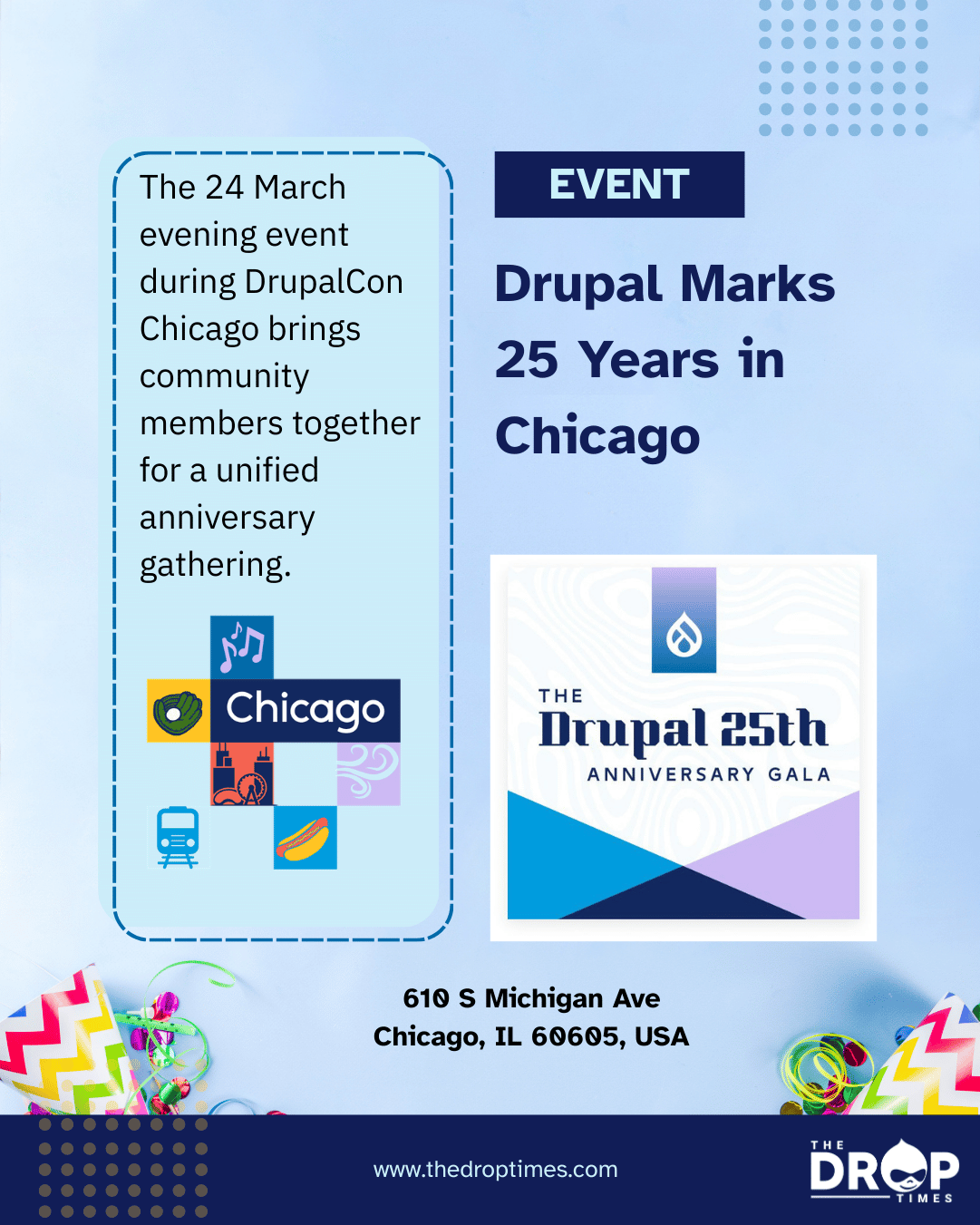 Drupal 25th Anniversary Gala Set for 24 March in Chicago
