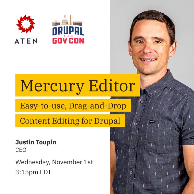 DrupalGovCon: Aten CEO Will Demonstrate a Drag-and-Drop Publisher