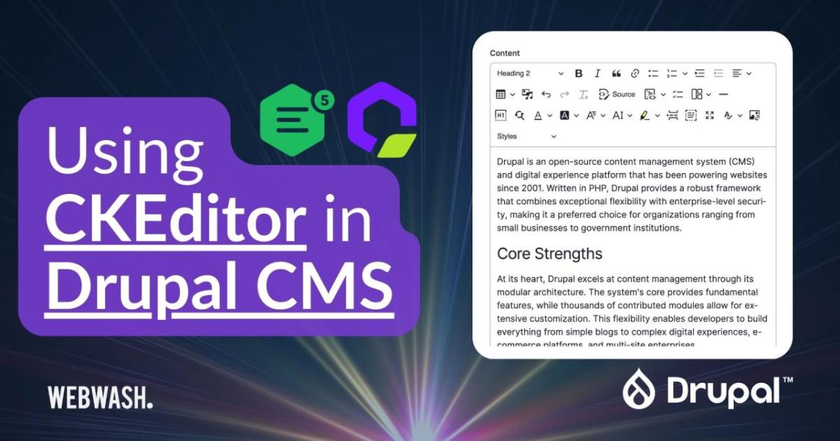 WebWash Live Tutorial: Using CKEditor in Drupal CMS